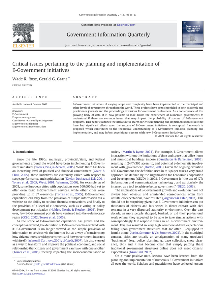 2010 rose | PDF | E Government | Swot Analysis
