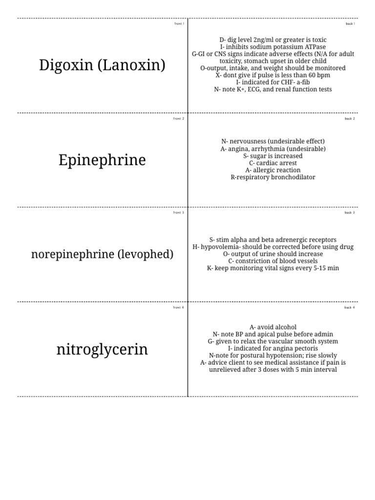 Print Pharmacology Flashcards - Easy Notecards | PDF | Penicillin | Drugs