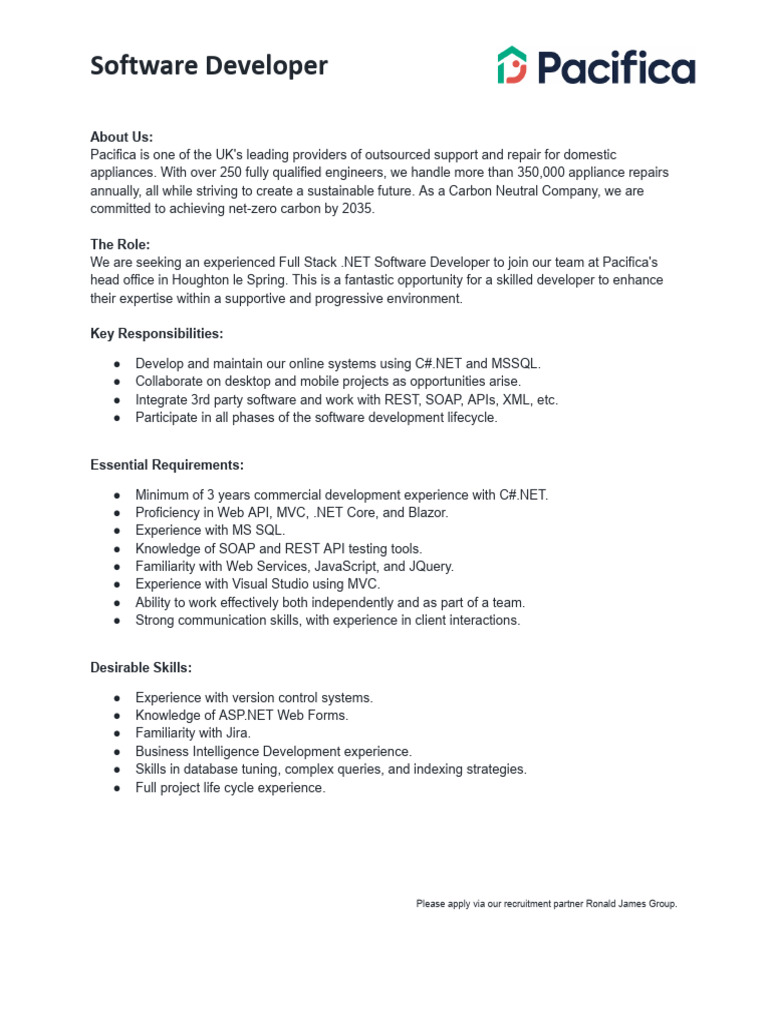 Pacifica - Software Developer | PDF