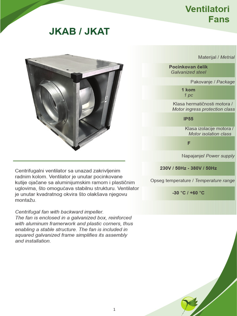 Katalog JKAB JKAT Ventilator | PDF | Mechanical Engineering ...