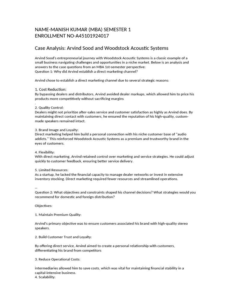 MANISH KUMAR Marketing Case Study | PDF | Brand | Marketing