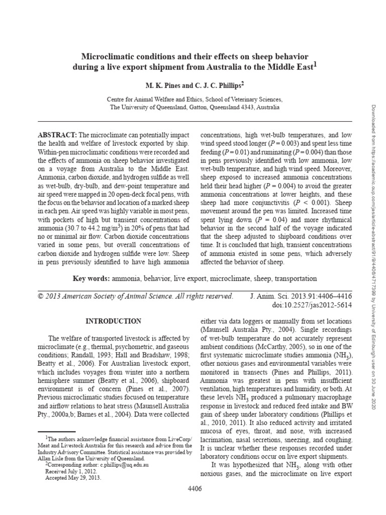 Article Microclimatic Conditions and Their Effects On Sheep Behavior ...