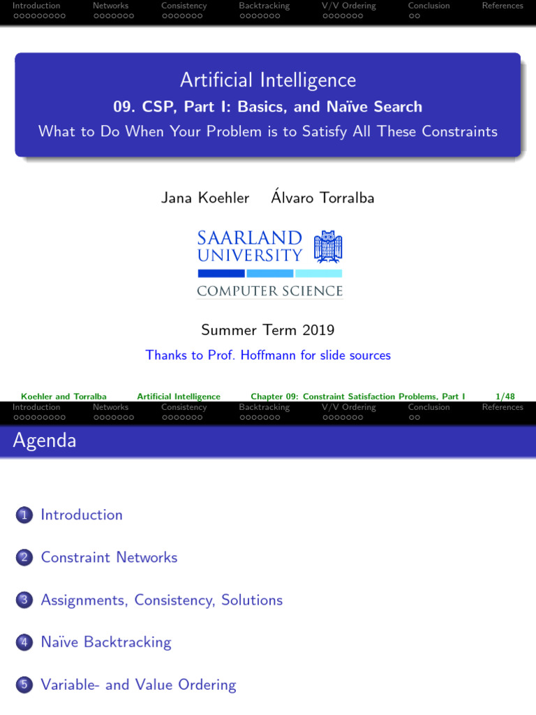 Ai09 Constraint Satisfaction Problems Part I Post Handout | PDF | Applied Mathematics ...