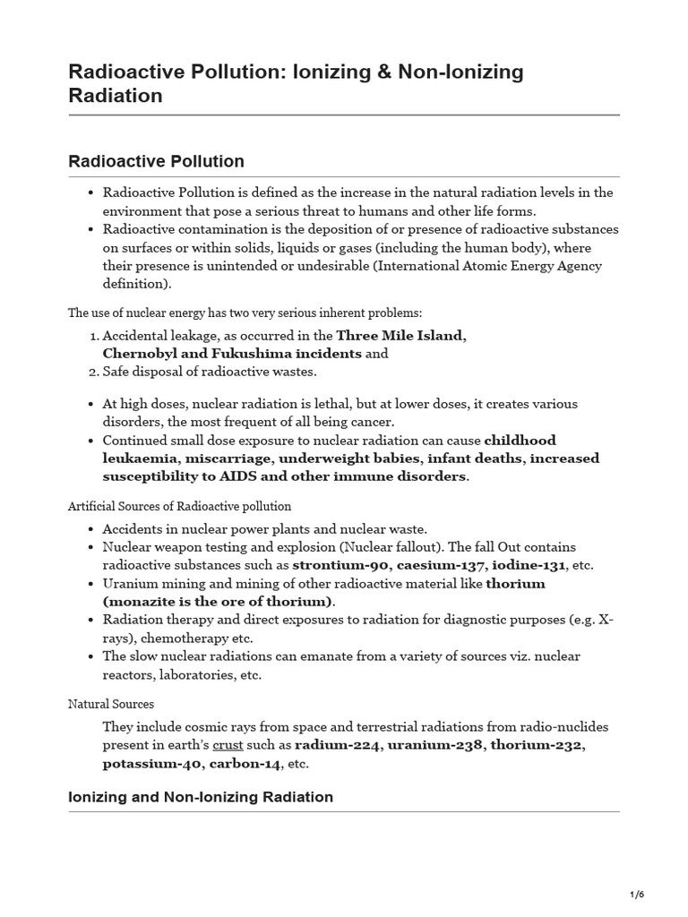 Lecture 16 Radioactive Pollution Ionizing Amp Non-Ionizing Radiation ...