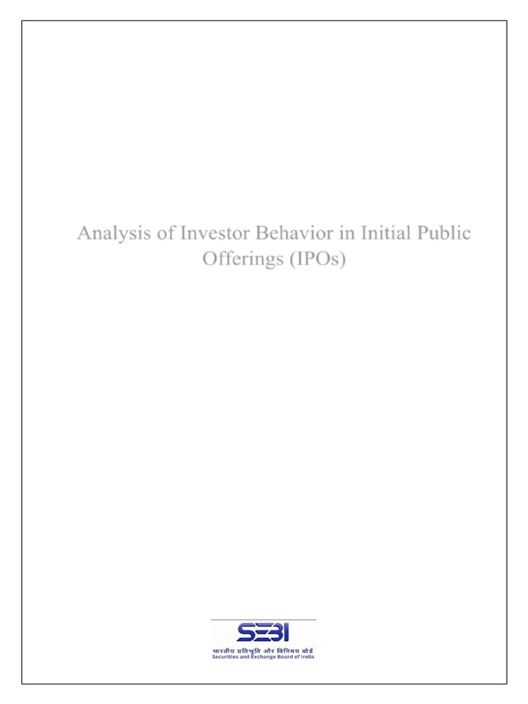 IPO Investor Behavior Analysis | PDF | Initial Public Offering | Business