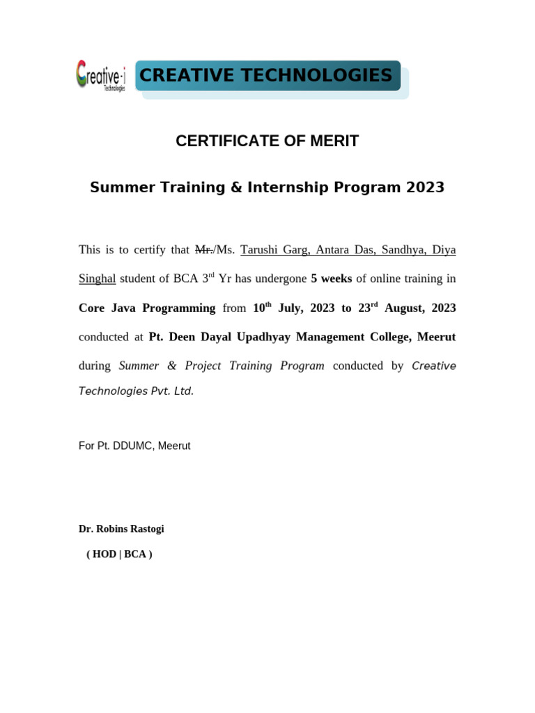 ProjectCertificate Word | PDF