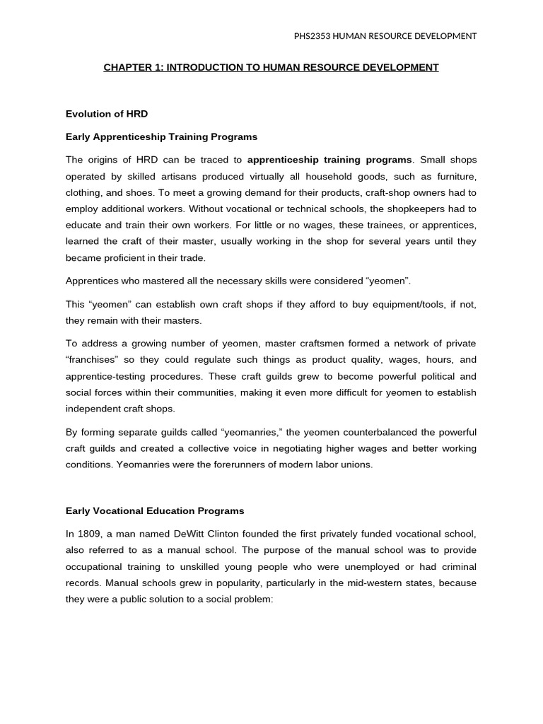 CHAPTER 1 - Introduction To HRD | PDF | Human Resources | Organization Development