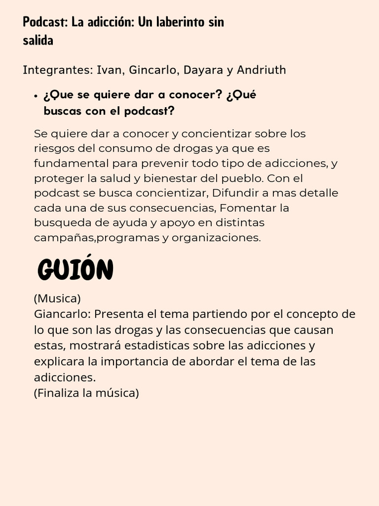 Podcast | PDF | La dependencia de sustancias | Sicología