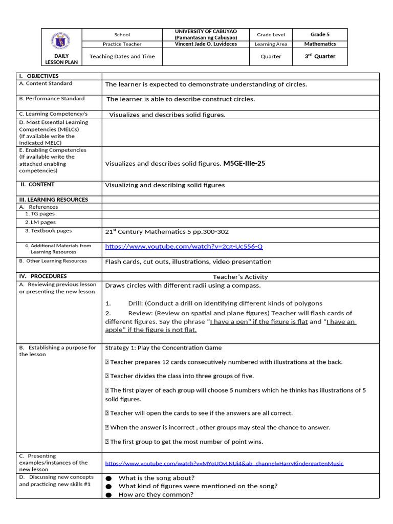 DETAILED LP FORMAT Math | PDF | Learning | Cognition