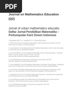 List Jurnal Bidang Matematika Dan Pendidikan Matematika Kategori Sinta 1-3 | PDF