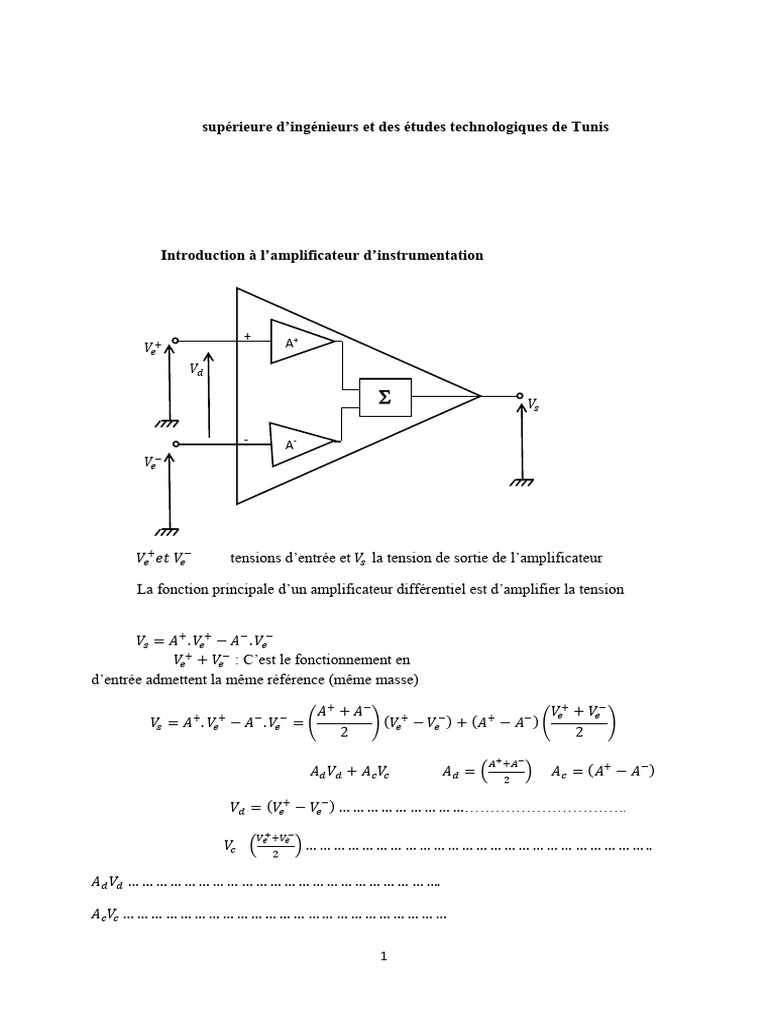 Amplificateur Différence Chap1 | PDF