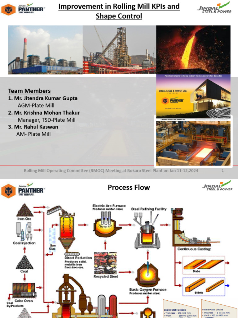 JSPL Angul Plate Mill KPI Improvements | PDF | Rolling (Metalworking ...