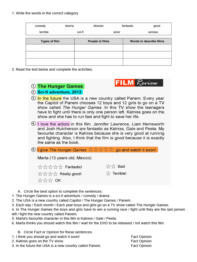 EES 43 - 6to - Film Reviews | PDF | The Hunger Games