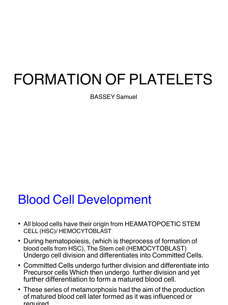 Formation of Platelets | PDF