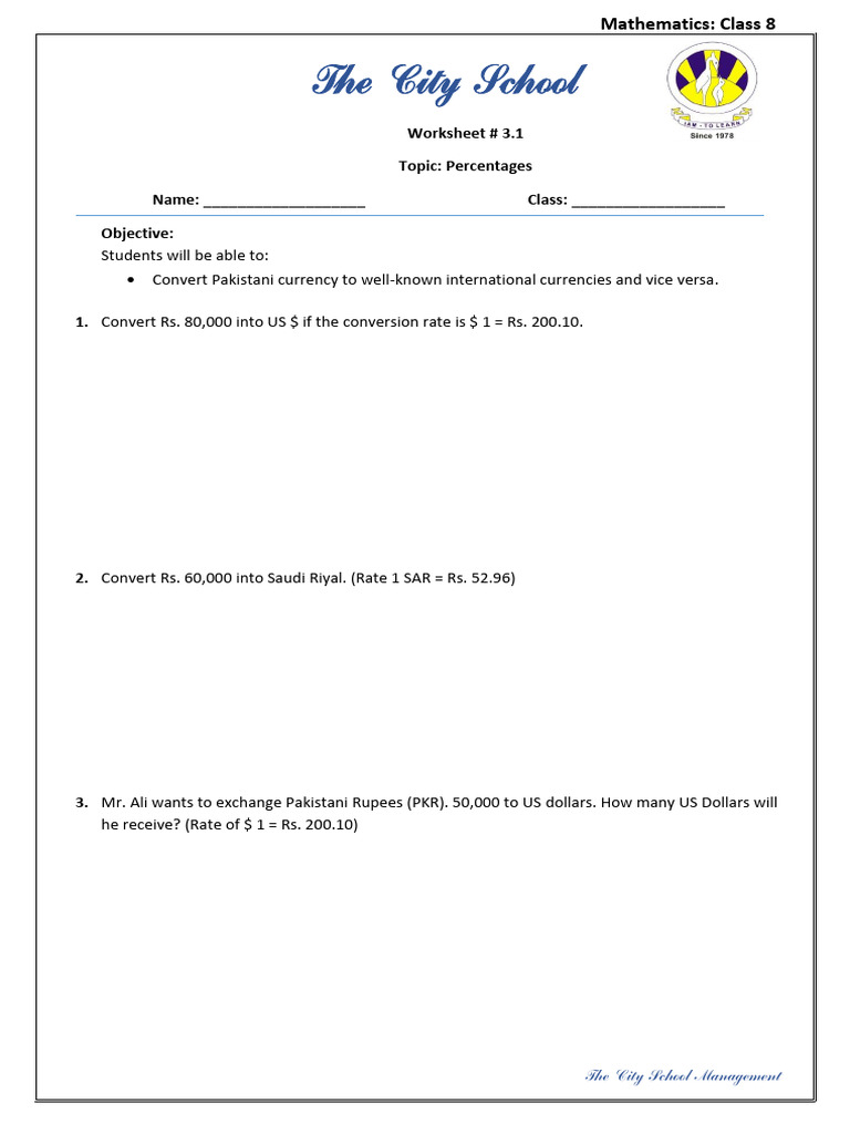 Worksheet # 3.1 | PDF