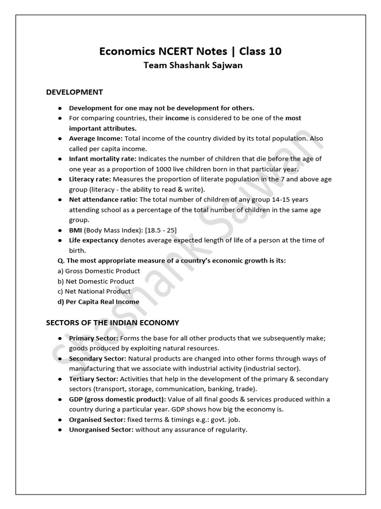 Economic 10 notes main | PDF | Loans | Money