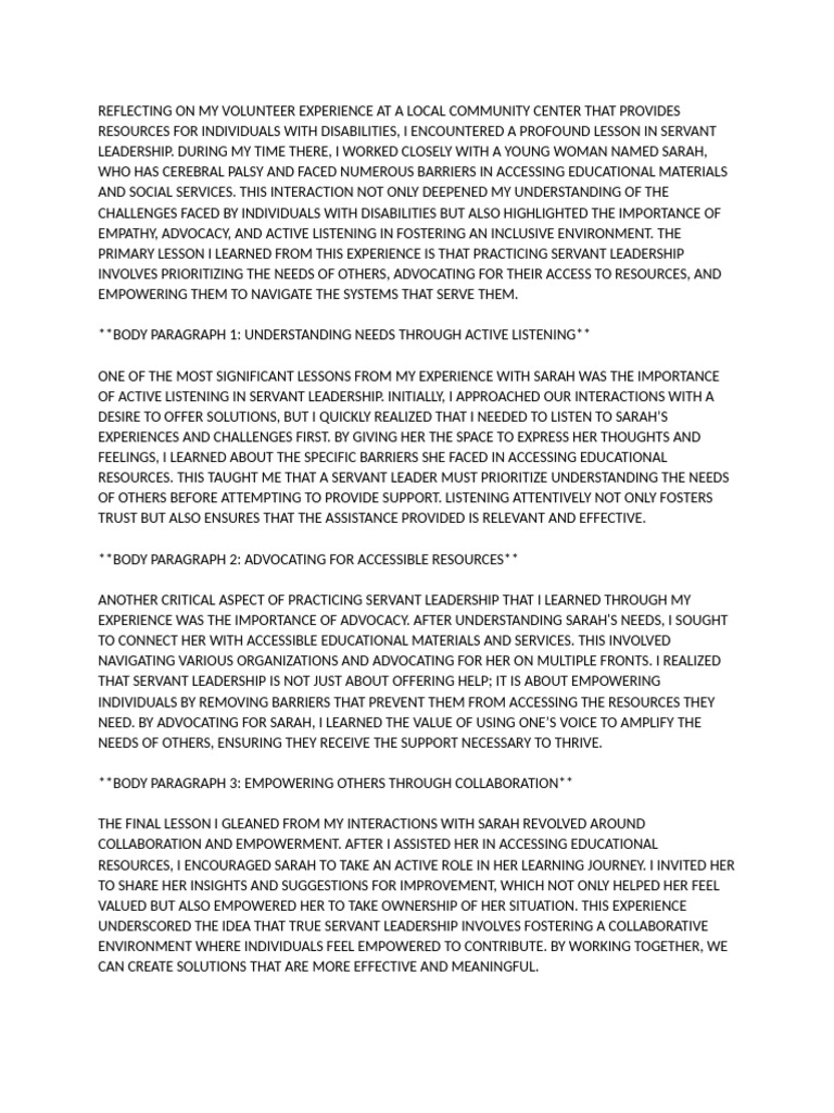 Cfe 106a Journal 7 | PDF | Leadership | Empowerment