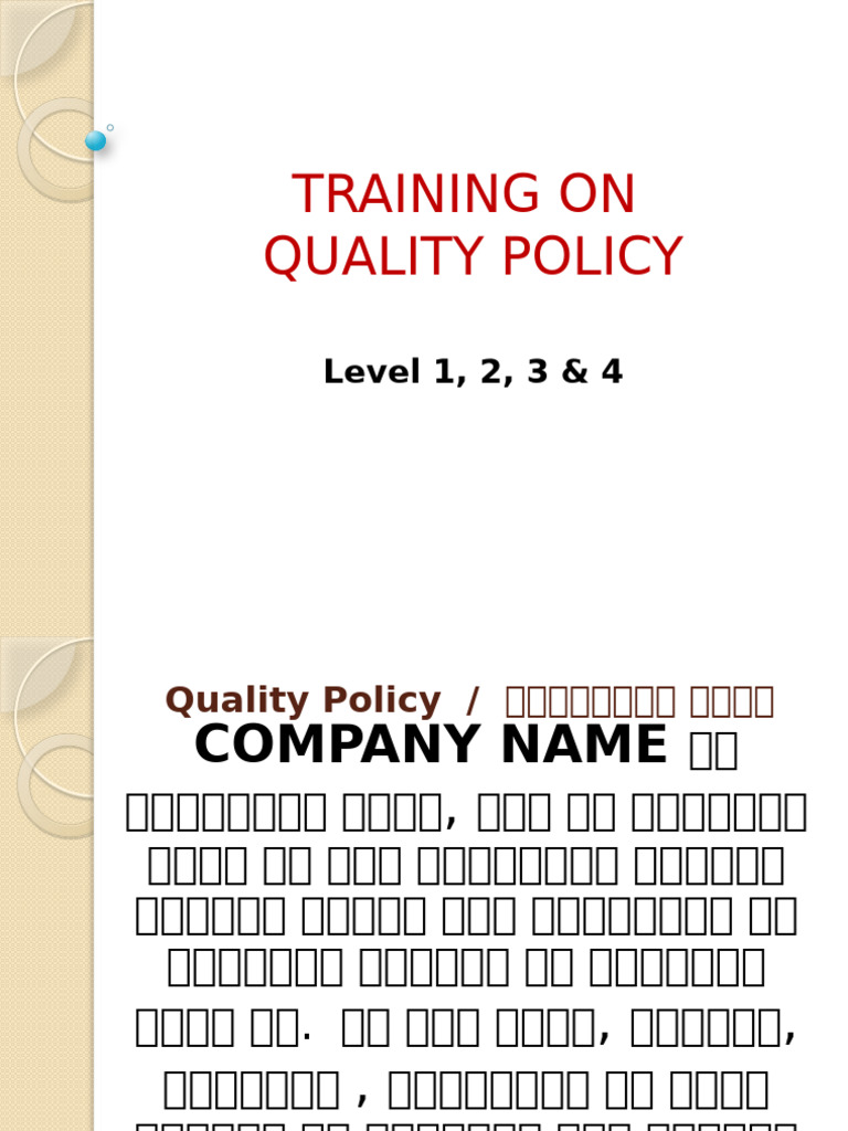 Quality Policy | PDF