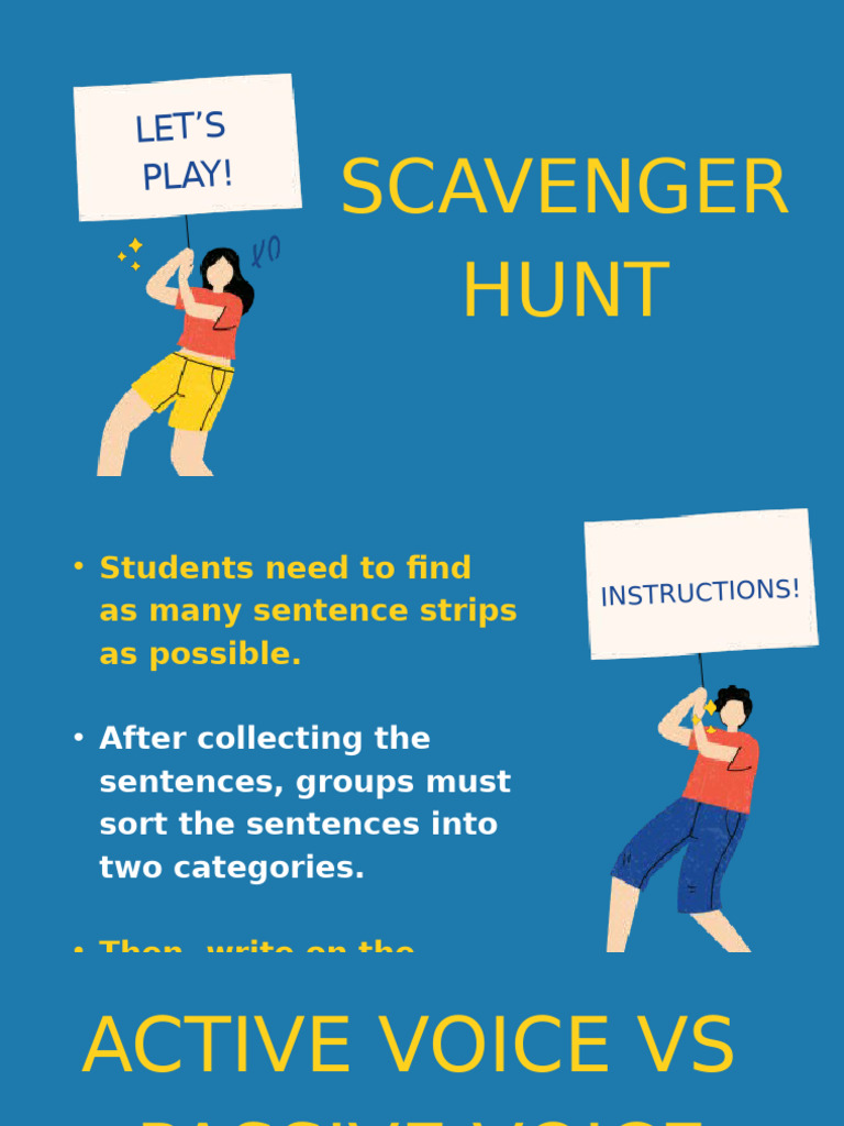 Active vs Passive Voice Scavenger Hunt | PDF | Cooking | Foods