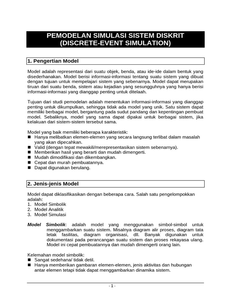 Pemodelan Simulasi Sistem Diskrit-Dikonversi | PDF