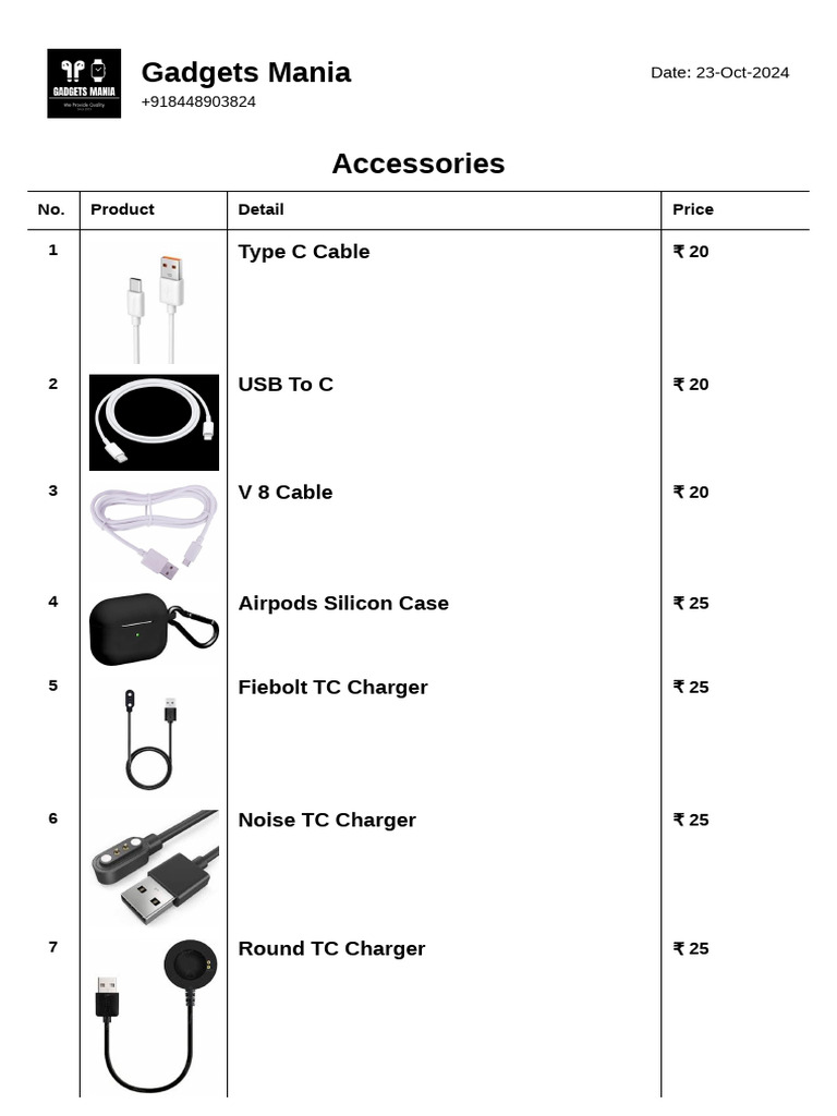 Affordable Tech Accessories List | PDF