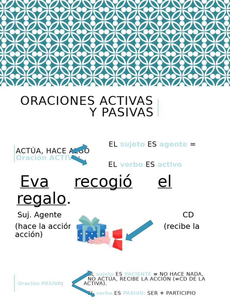 4) Oraciones Activas y Pasivas | PDF | Verbo | Asunto (gramática)