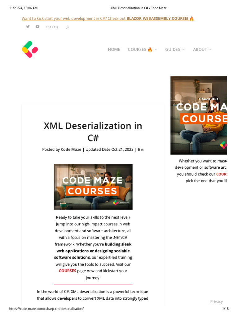 Xml Deserialization In C Code Maze Pdf Xml C Sharp Programming Language 5508