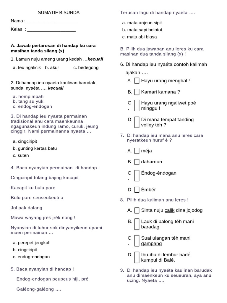 Sumatif B.sunda | PDF