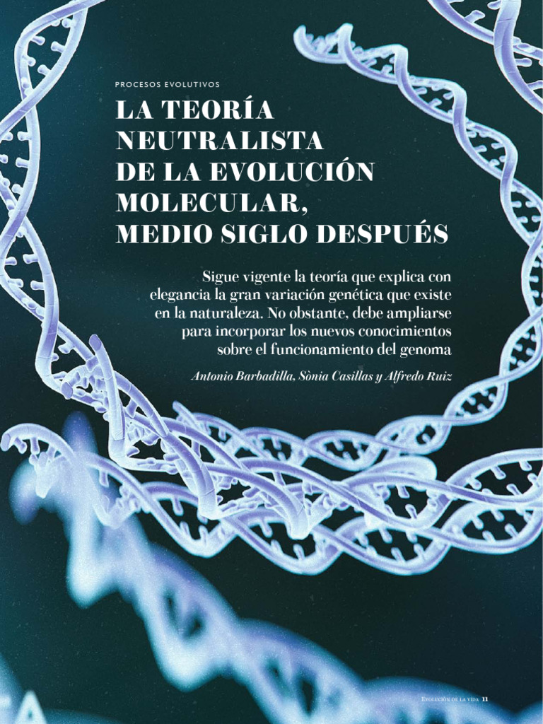 Teoría Neutralista de la Evolución Molecular | PDF | Evolución | Mutación