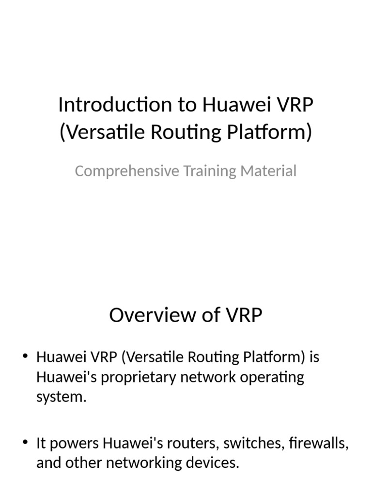 Huawei VRP Training | PDF