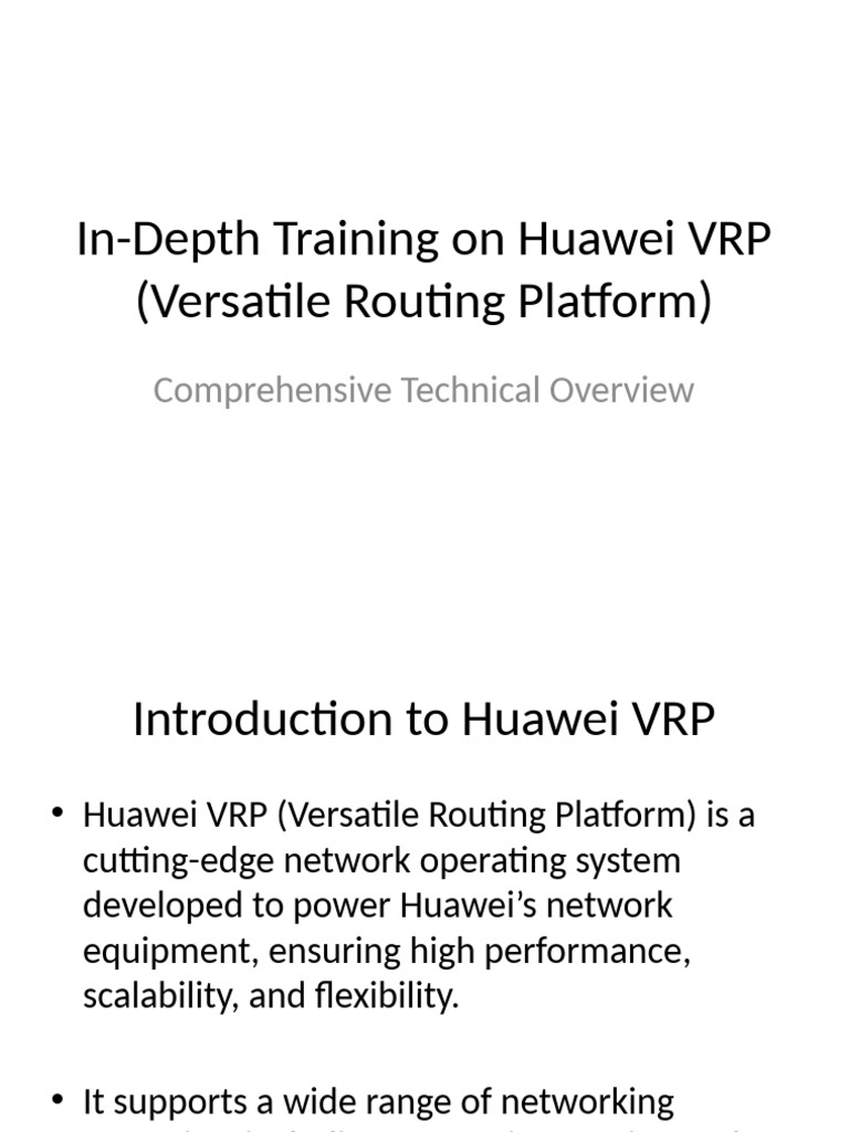 Huawei VRP Training Overview | PDF | Computer Network | Internet Standards