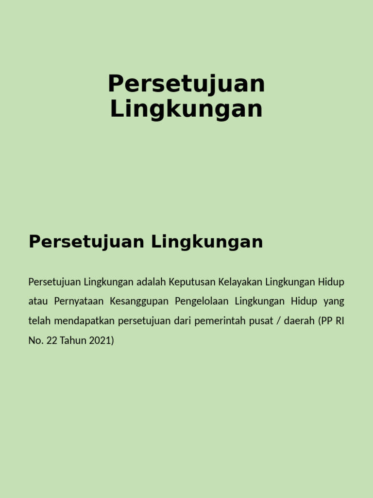 Persetujuan Lingkungan | PDF | Bisnis | Teknologi & Rekayasa