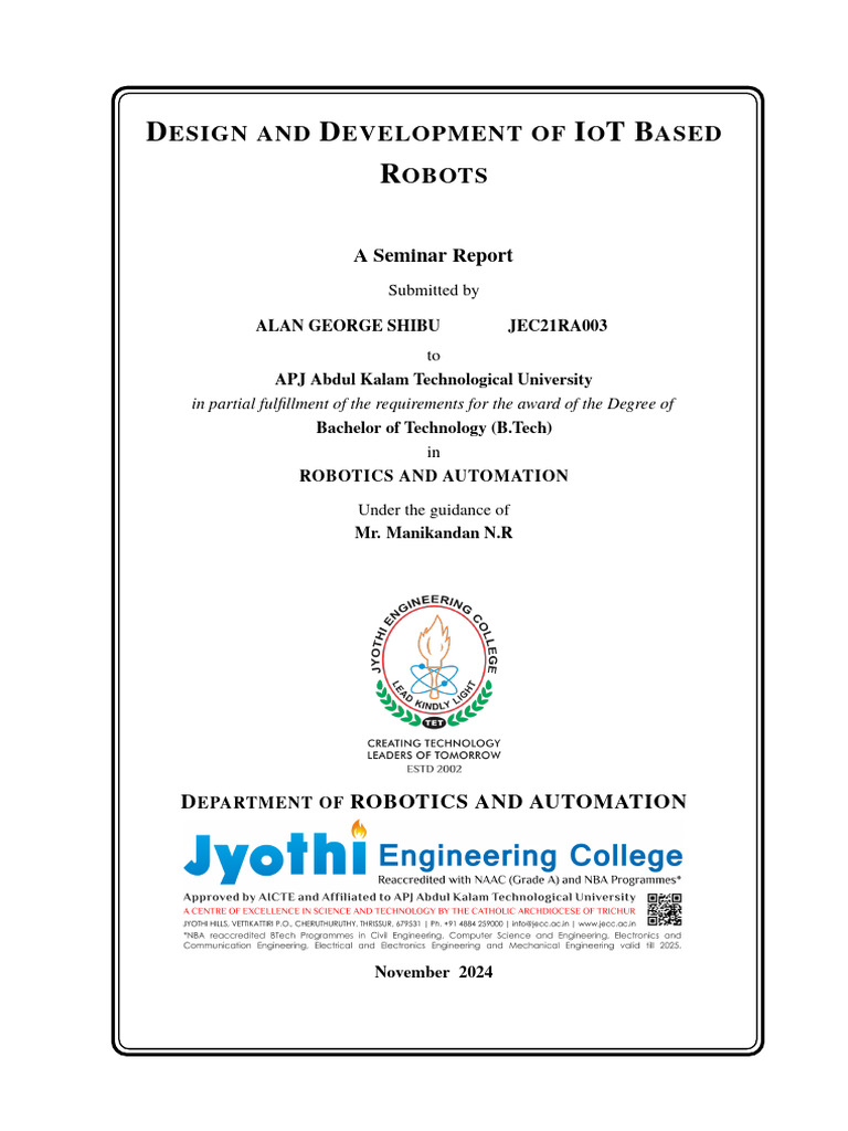 Jec21ra003 - Alan George Shibu - Seminar Report | PDF | Internet Of ...