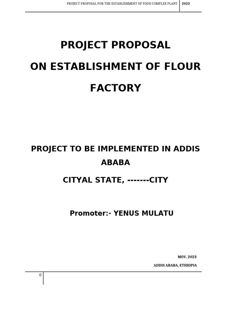 Flour Factory Project Proposal in Ethiopia | PDF | Flour