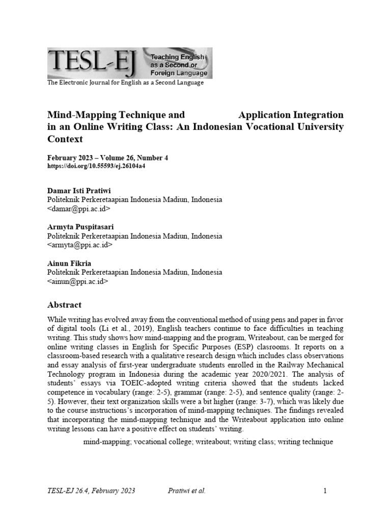 Mind-Mapping Technique and Writeabout Application Integration | PDF | Educational Technology ...