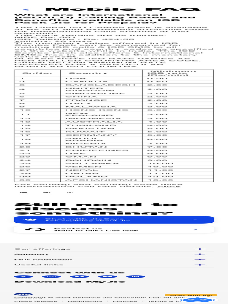 International Calling Rates and Benefits of Prepa | PDF ...