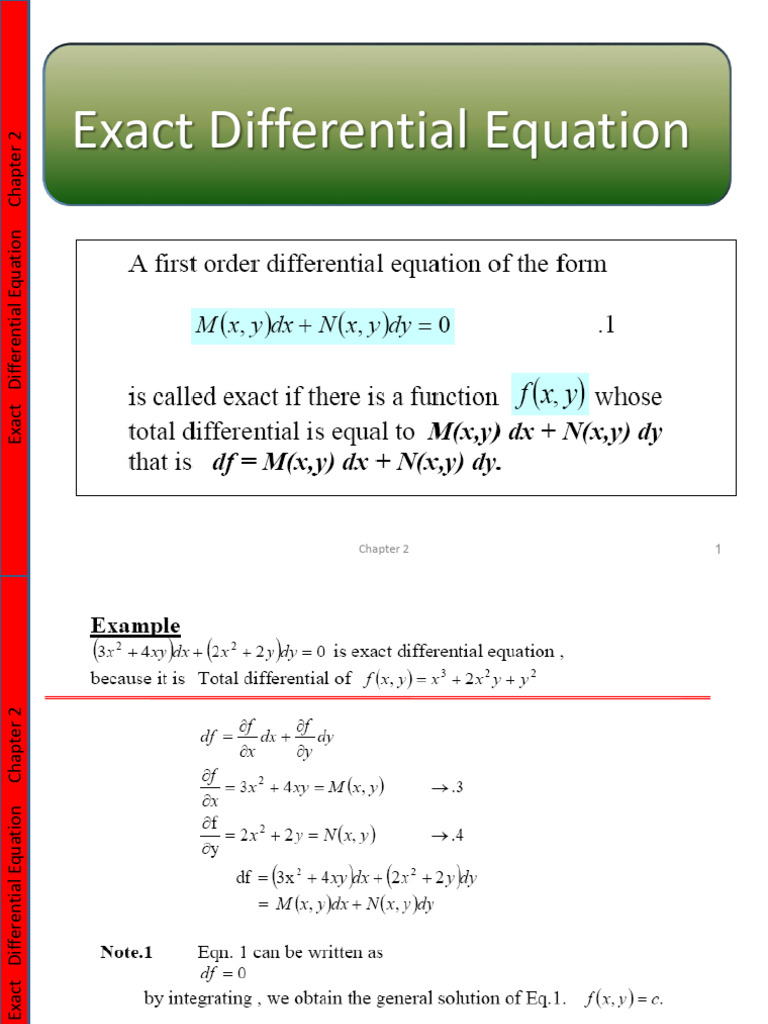 Exact Differential Eqauation | PDF | Equations | Mathematical Objects