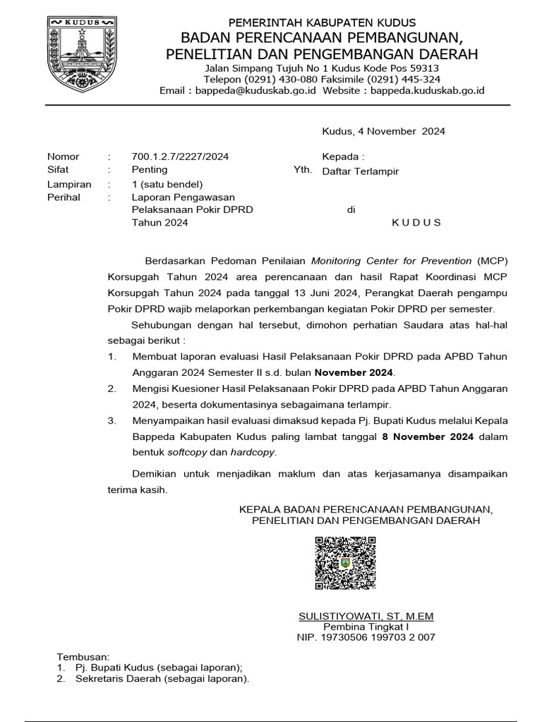 Laporan Evaluasi Pokir DPRD 2024 | PDF