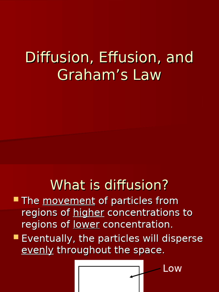Graham's Law: Diffusion and Effusion | PDF | Gases | Mole (Unit)