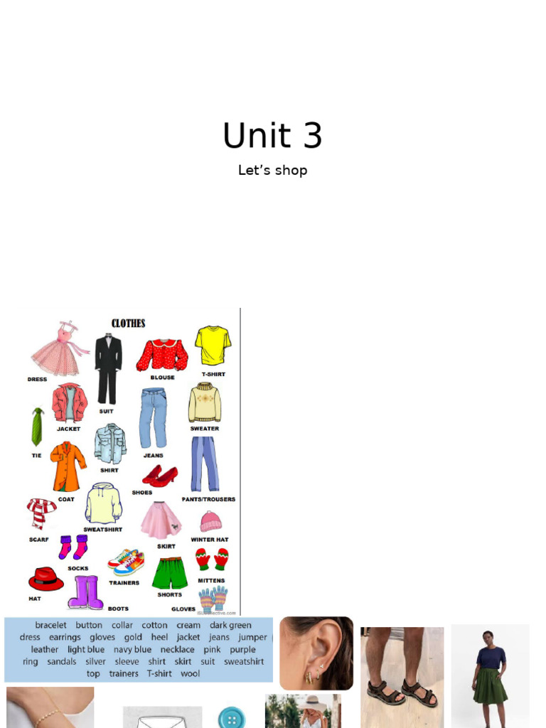 Unit 3 Let's Shop Comparatives and Superlatives (Autosaved) | PDF | Clothing | Fashion