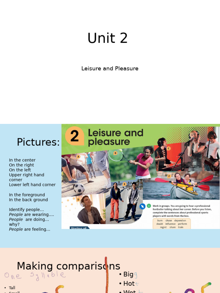 Unit 2 Leisure and Pleasure Comparatives and Superlatives | PDF ...