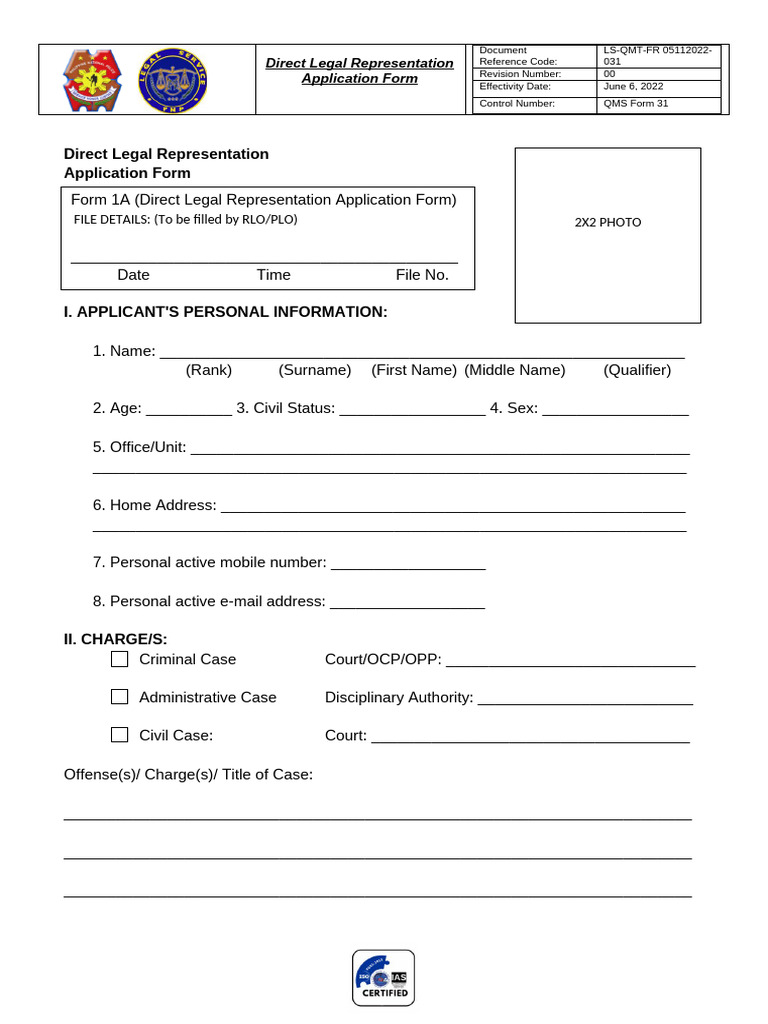 31 Rev 01 DLR Form 1A New | PDF | Government | Public Law