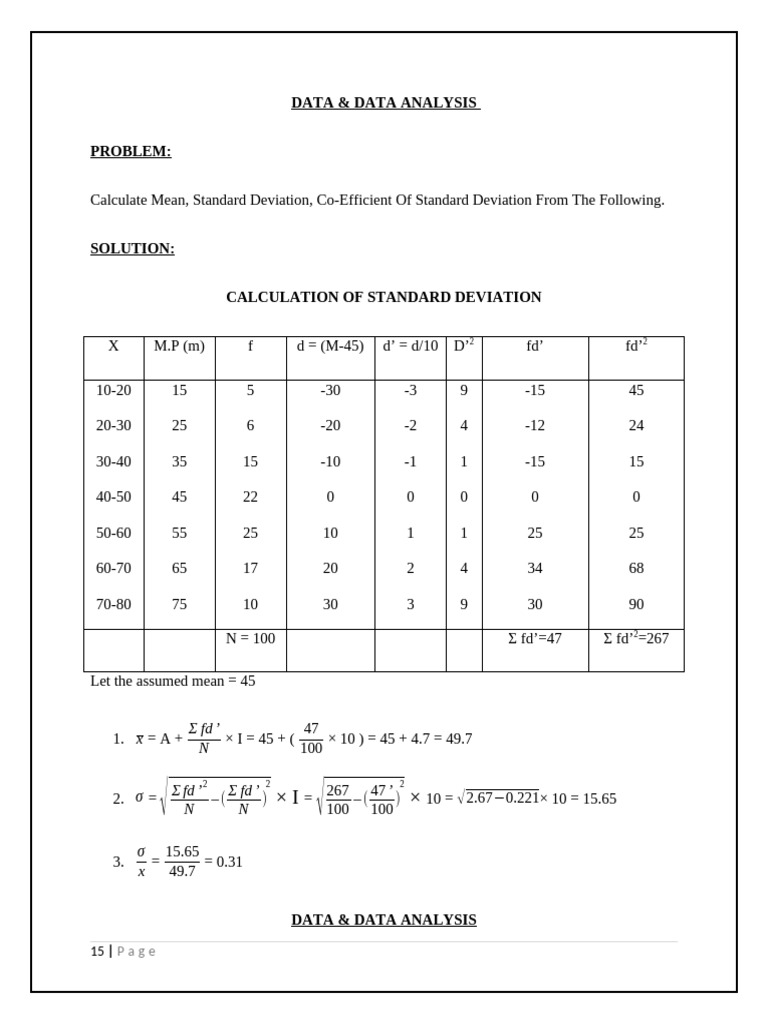 Data & Data Analysis Problem | PDF | Descriptive Statistics | Statistical Analysis
