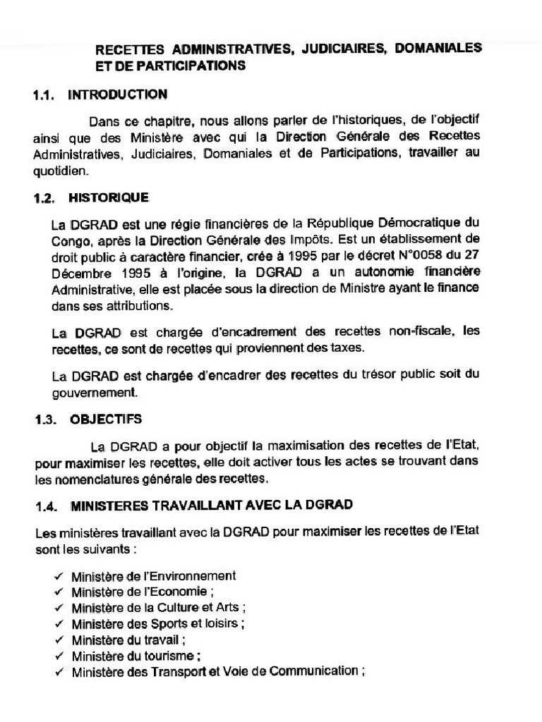 Résumé Pour La DGRAD | PDF