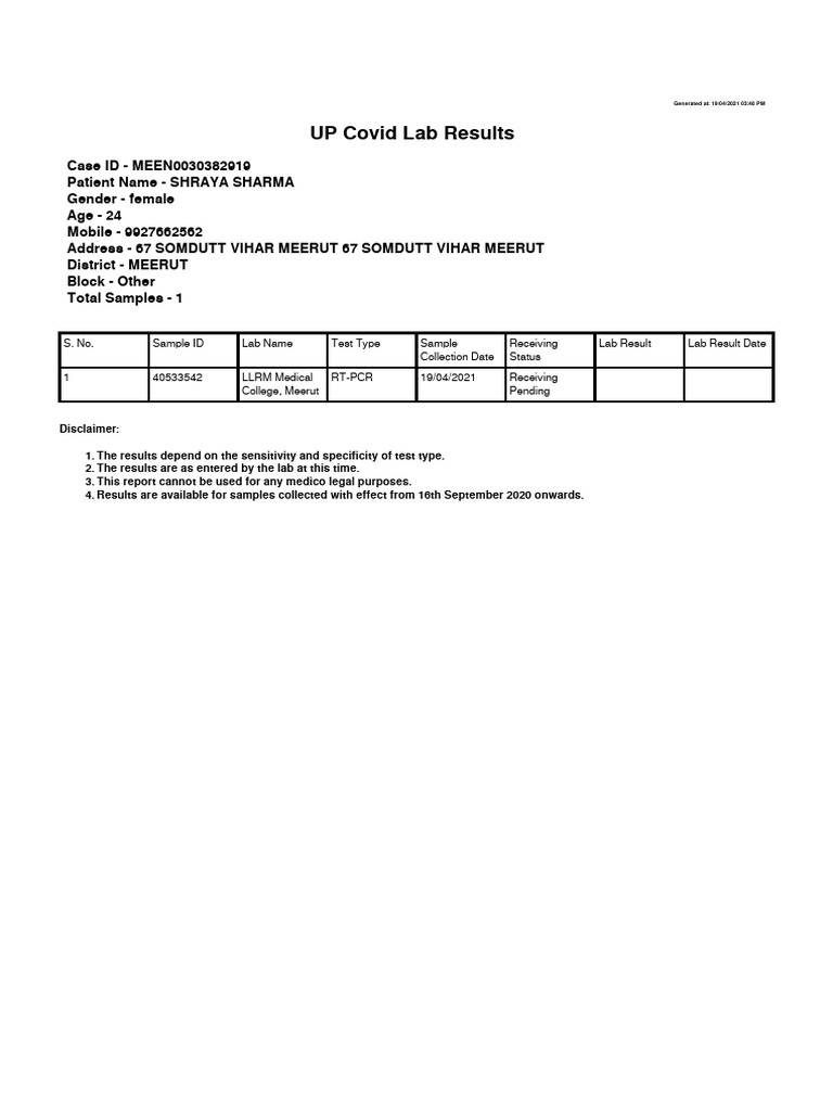 Lab Results 30382919 | PDF