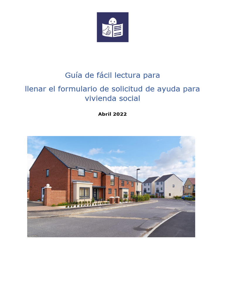 Spanish Easy To Read Guide To Filling in The Social Housing Support ...