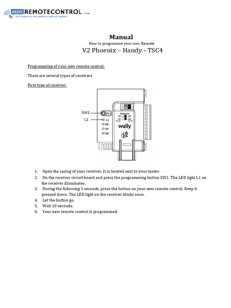 Programming Guide for V2 Remote | PDF