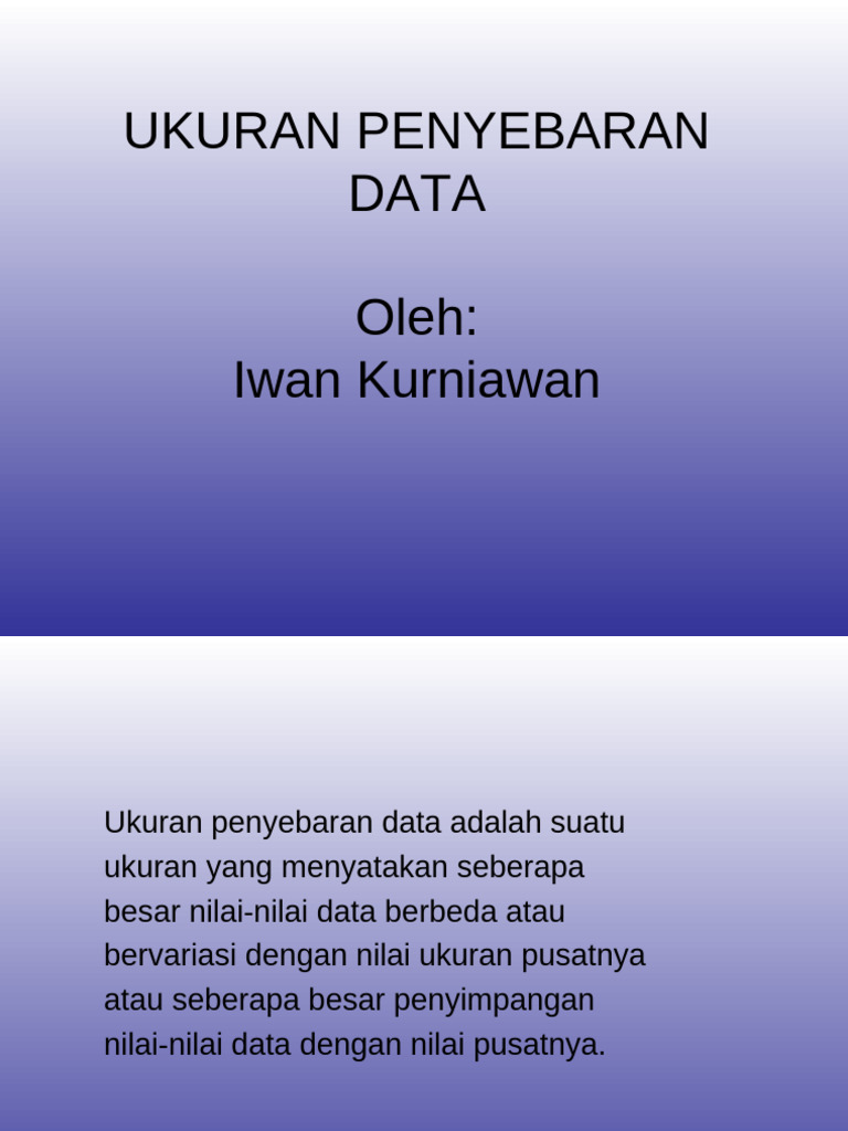 Ukuran Penyebaran Data dan Contoh | PDF