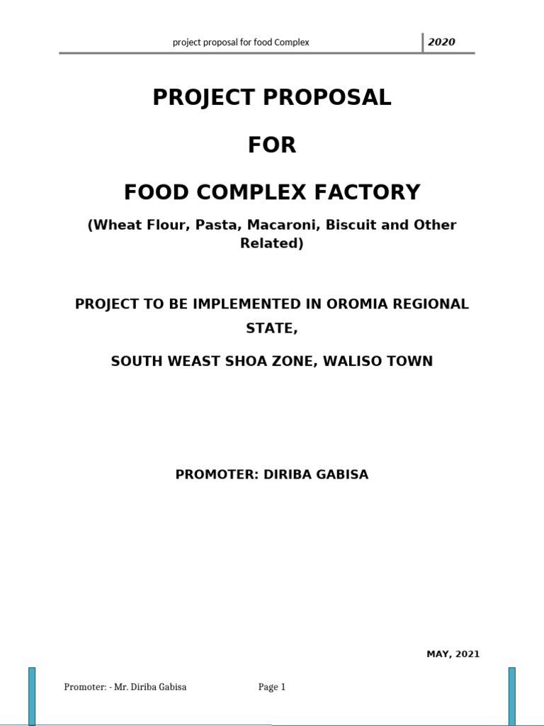 Food Complex Waliso Diriba Gabisa | PDF | Economies