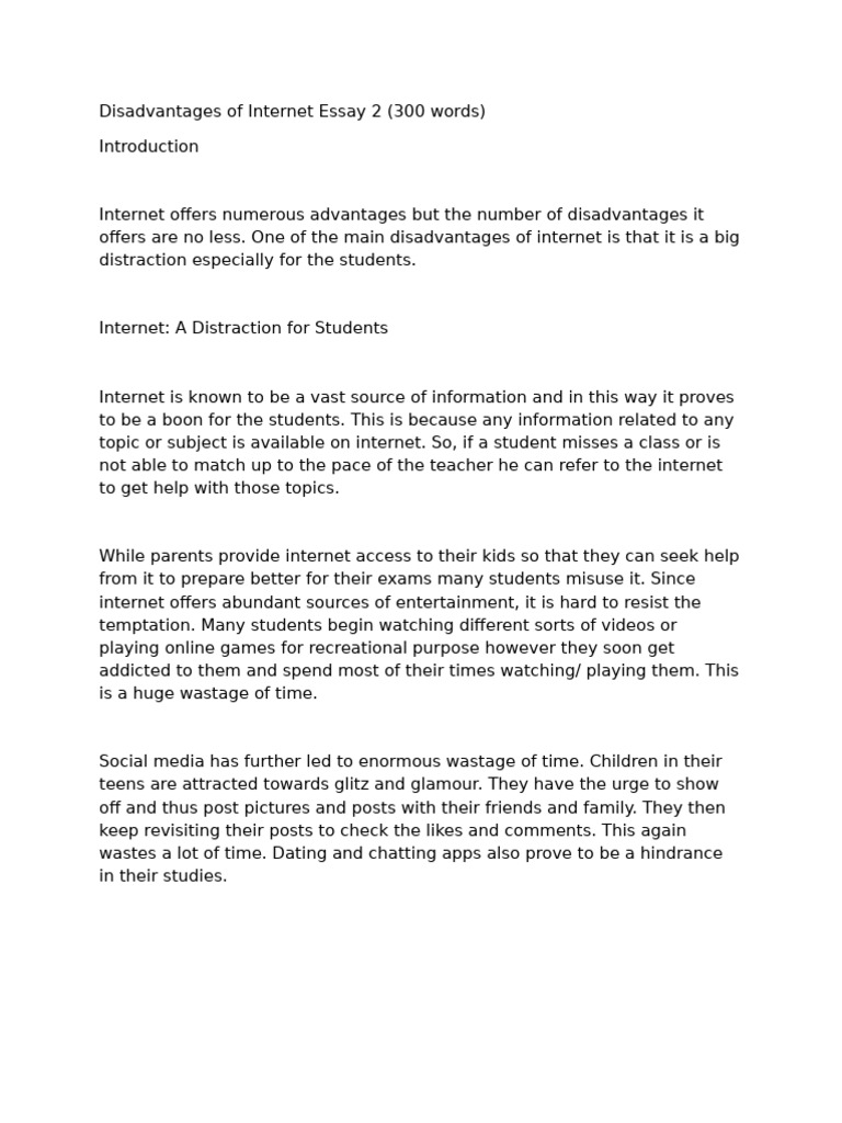 Disadvantages of Internet for Students | PDF | Social Science
